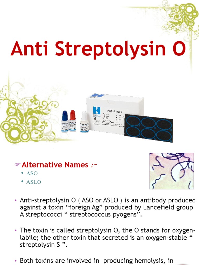 Anti Streptolysin O | PDF | Clinical Pathology | Microbiology