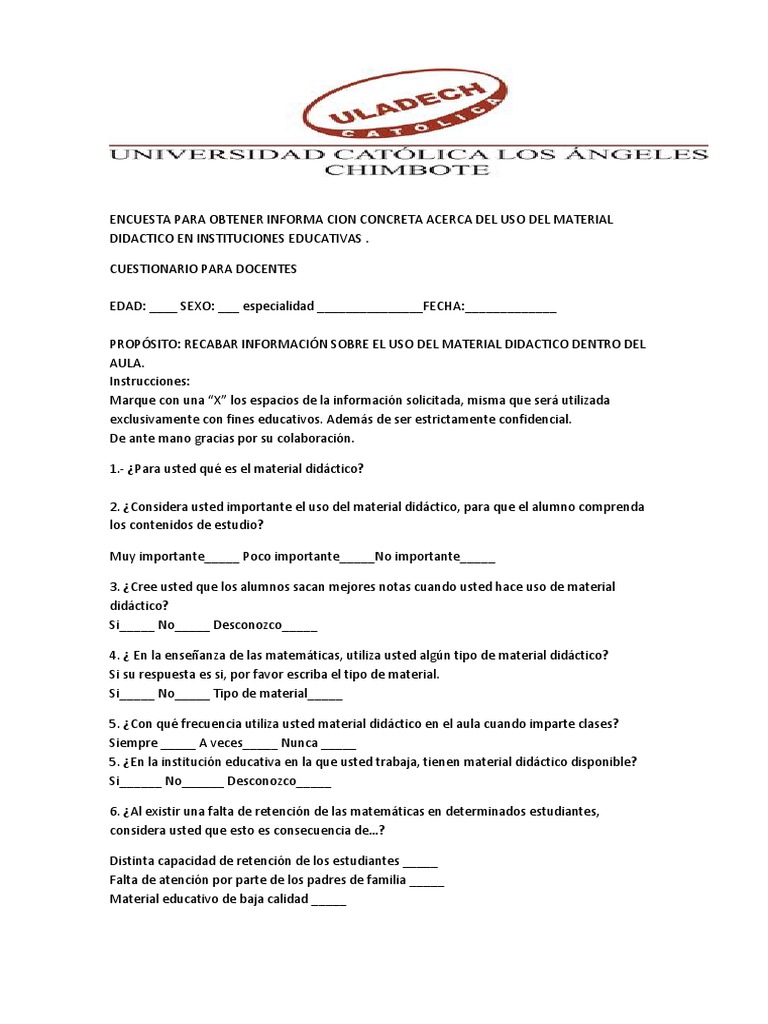 Modelo de Encuesta Imprimir | PDF | Tecnología de información y ...