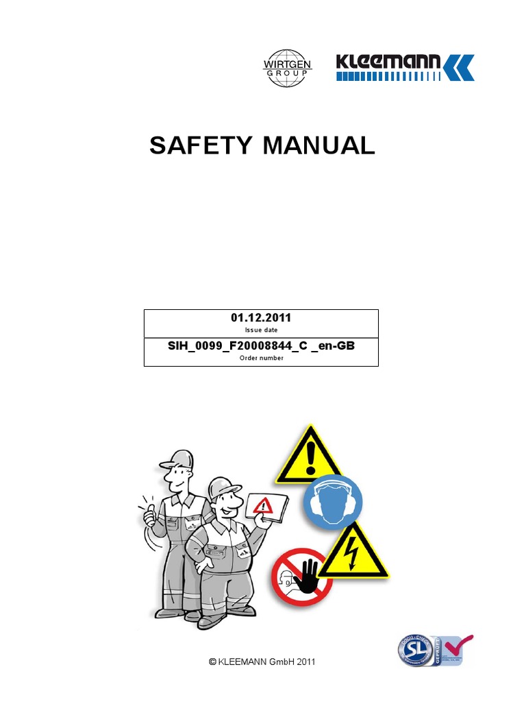 Safety Manual: 01.12.2011 SIH - 0099 - F20008844 - C - en-GB | PDF ...