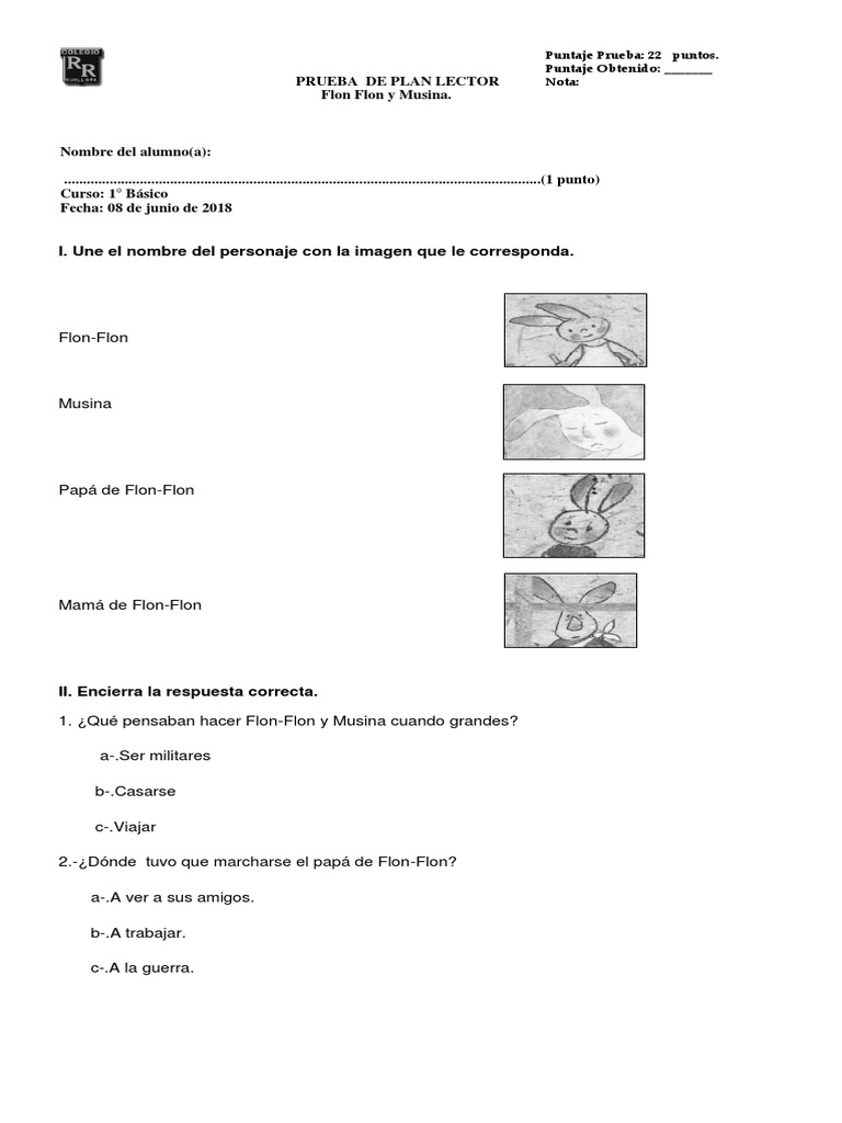 Prueba de Plan Lector La Familia Guácatela | PDF