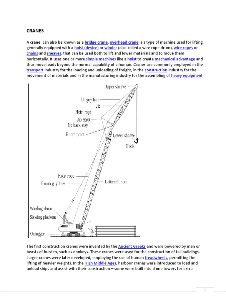 Cranes 1 | PDF | Crane (Machine) | Machines