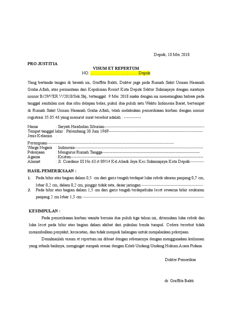 Contoh Visum Keisha 2 | PDF