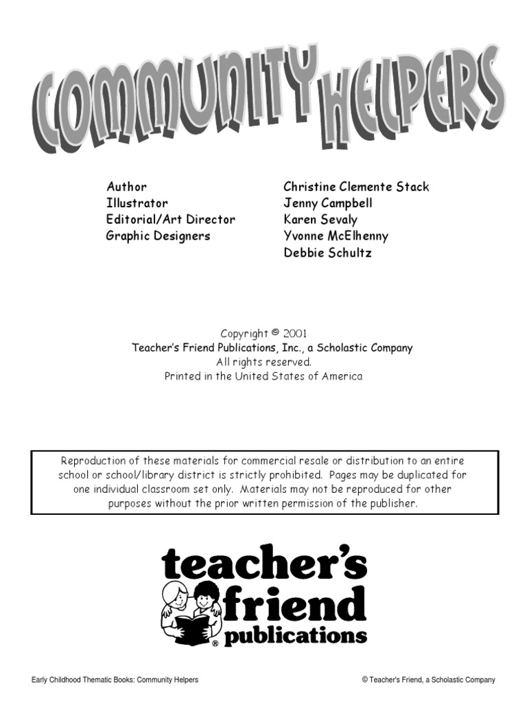 Community Helpers | PDF | Early Childhood Education | Literacy