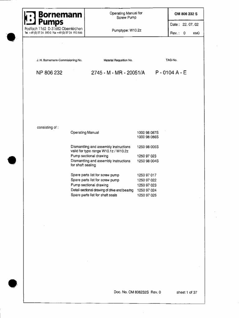 Bornemann PUMPS PDF | PDF