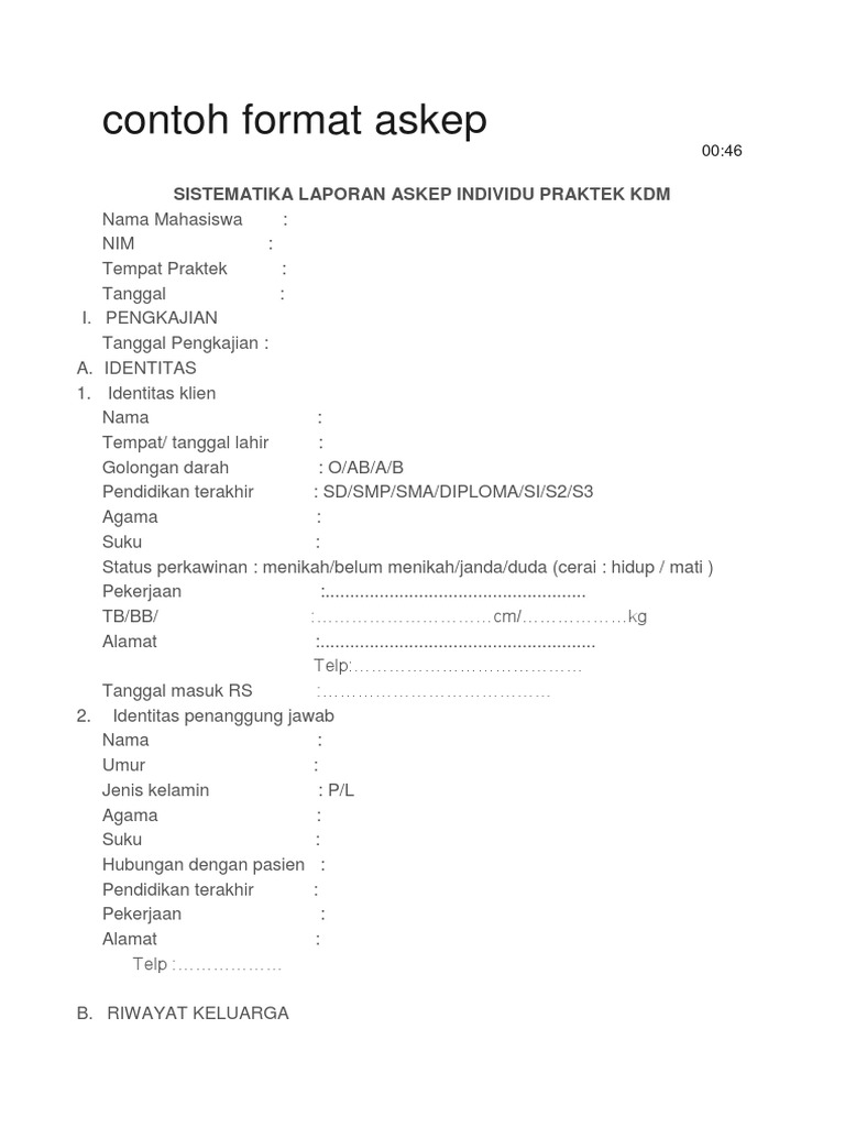 Contoh Format Askep | PDF
