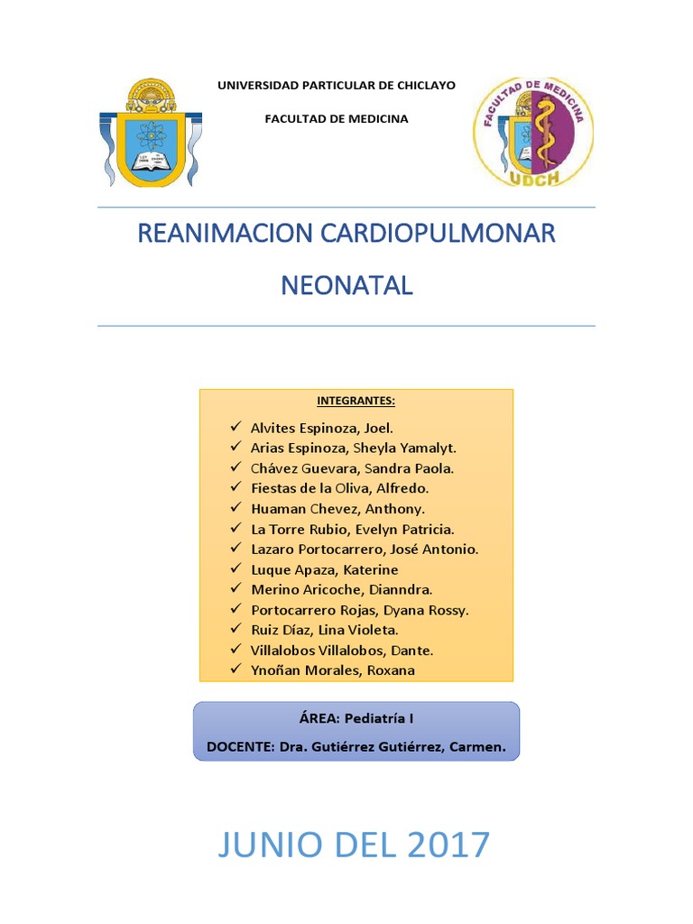 RCP Neonatal | PDF | Reanimación cardiopulmonar | Pulmón