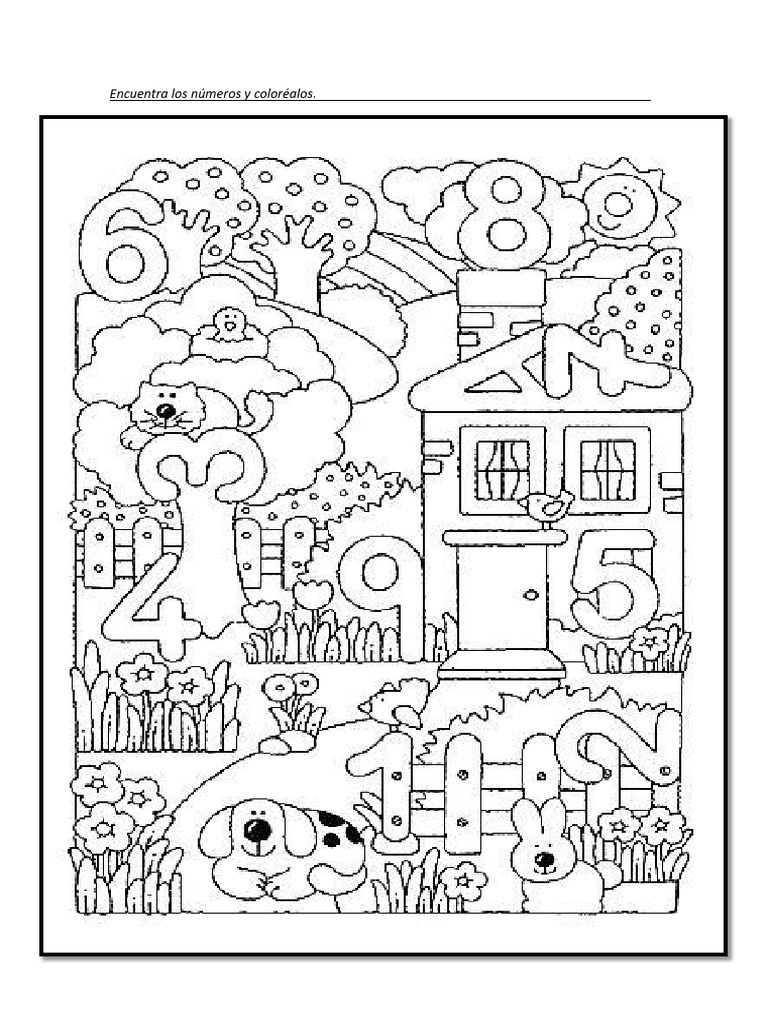 Encuentra Los Números y Coloréalos | PDF