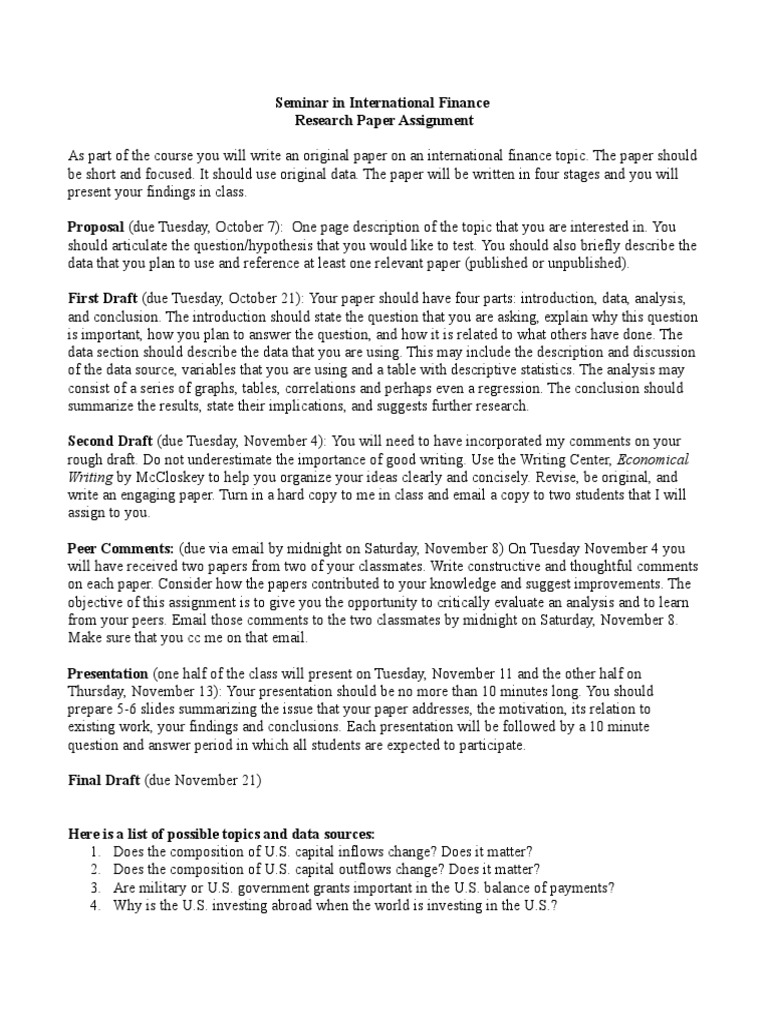 International Finance Paper Assignment | PDF | Exchange Rate | Foreign ...