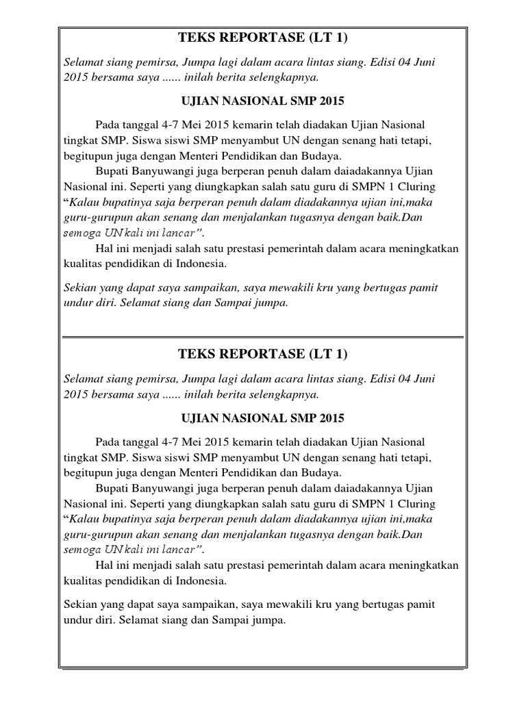 Teks Reportase | PDF