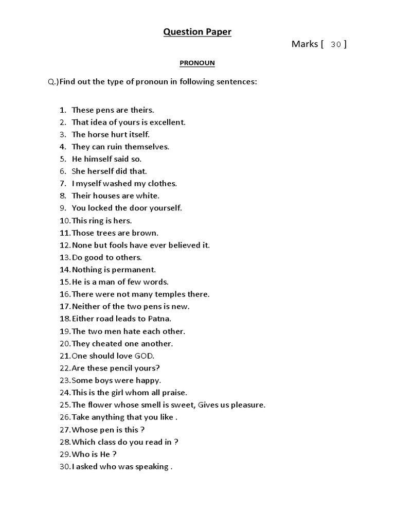 Pronoun Types & Translation Exam | PDF