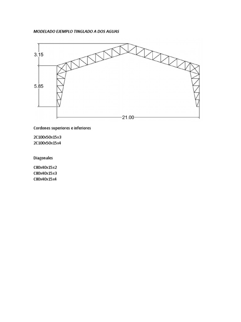 Estructura Tinglado Dos Aguas | PDF