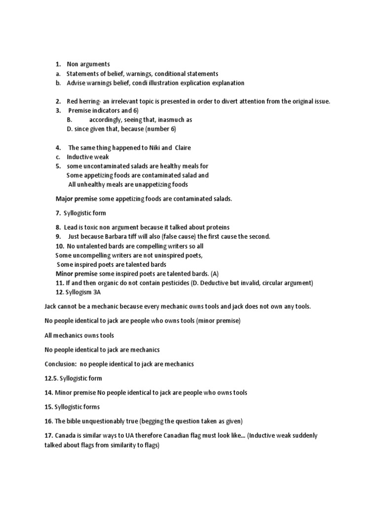 Non Arguments | PDF | Argument | Validity