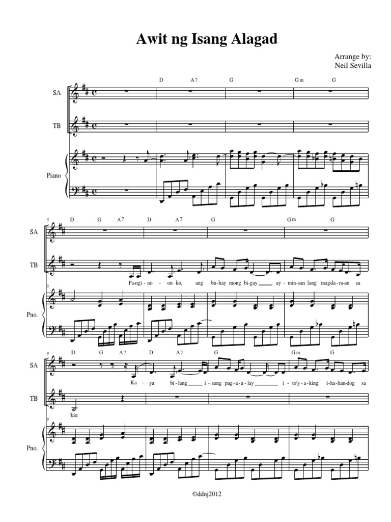 Awit NG Isang Alagad Satb PDF | PDF
