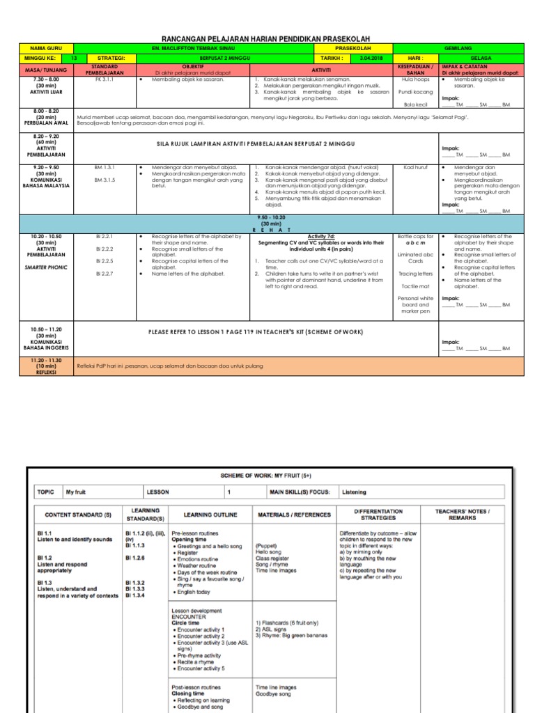 RPH Minggu 13 Berpusat 2 Minggu | PDF