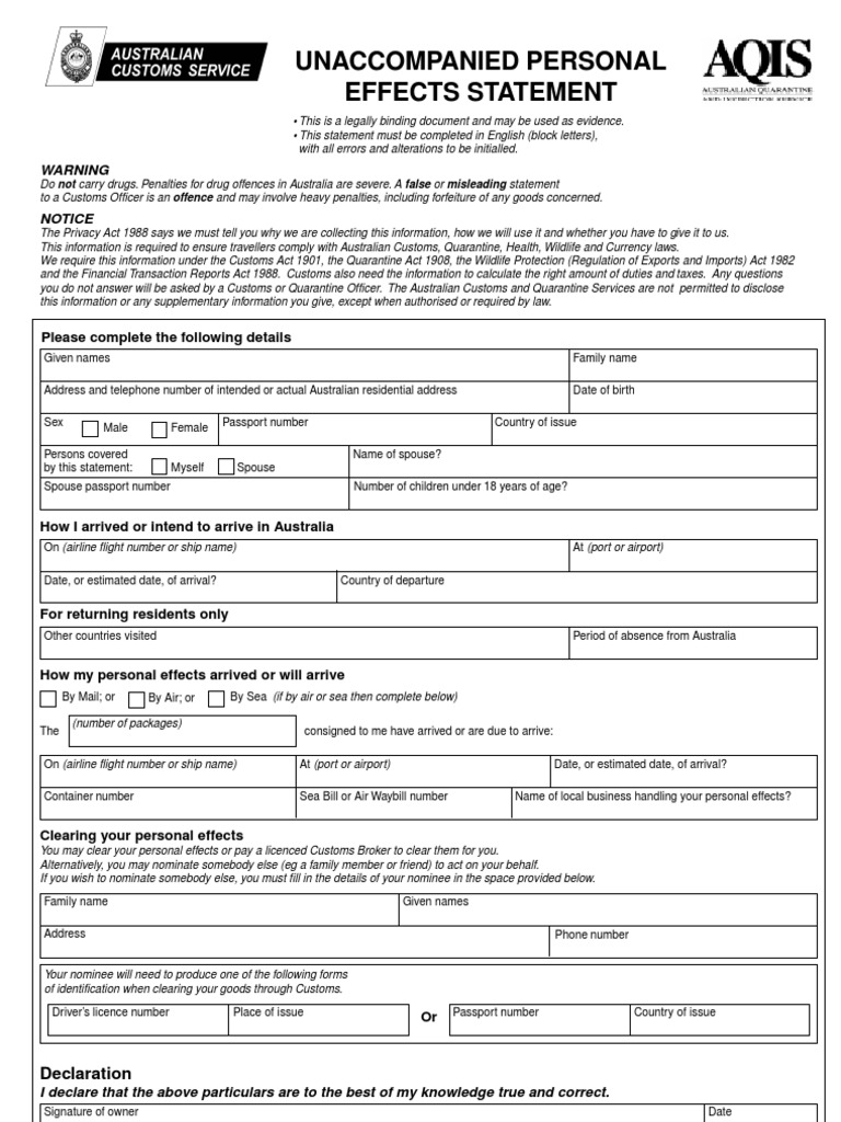 Customs & Quarantine Guide | PDF