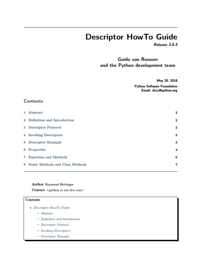 Howto Descriptor Pdf Pdf Method Computer Programming Class Computer Programming