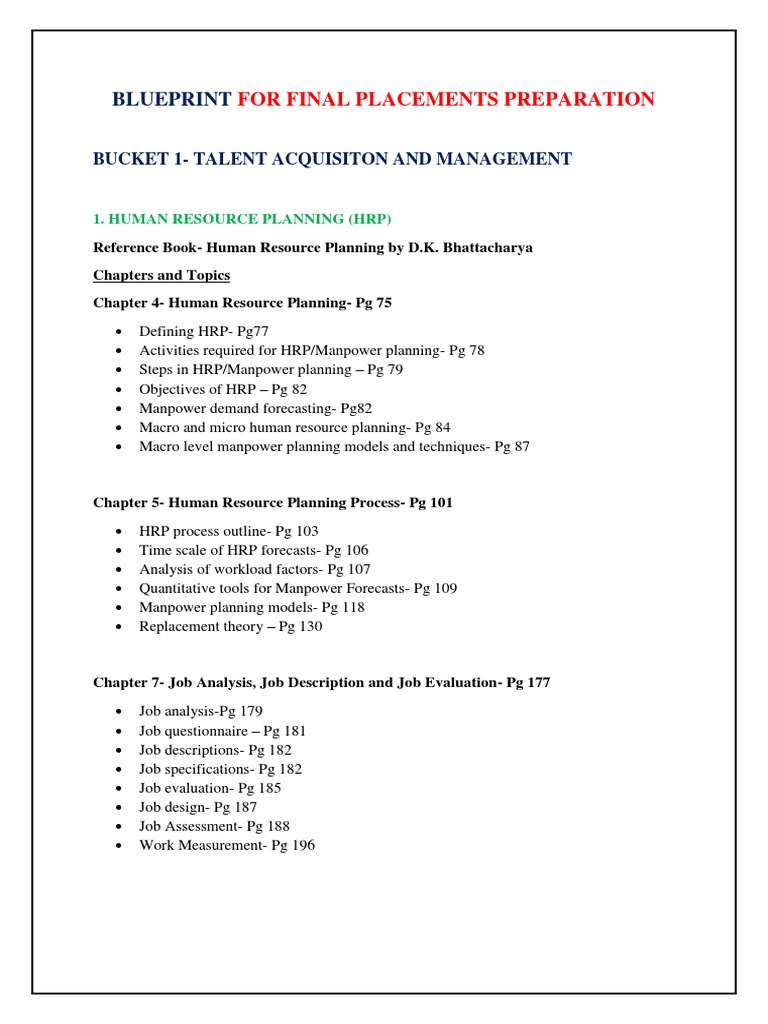 Blueprint For Final Placements Preparation | PDF | Competence (Human ...