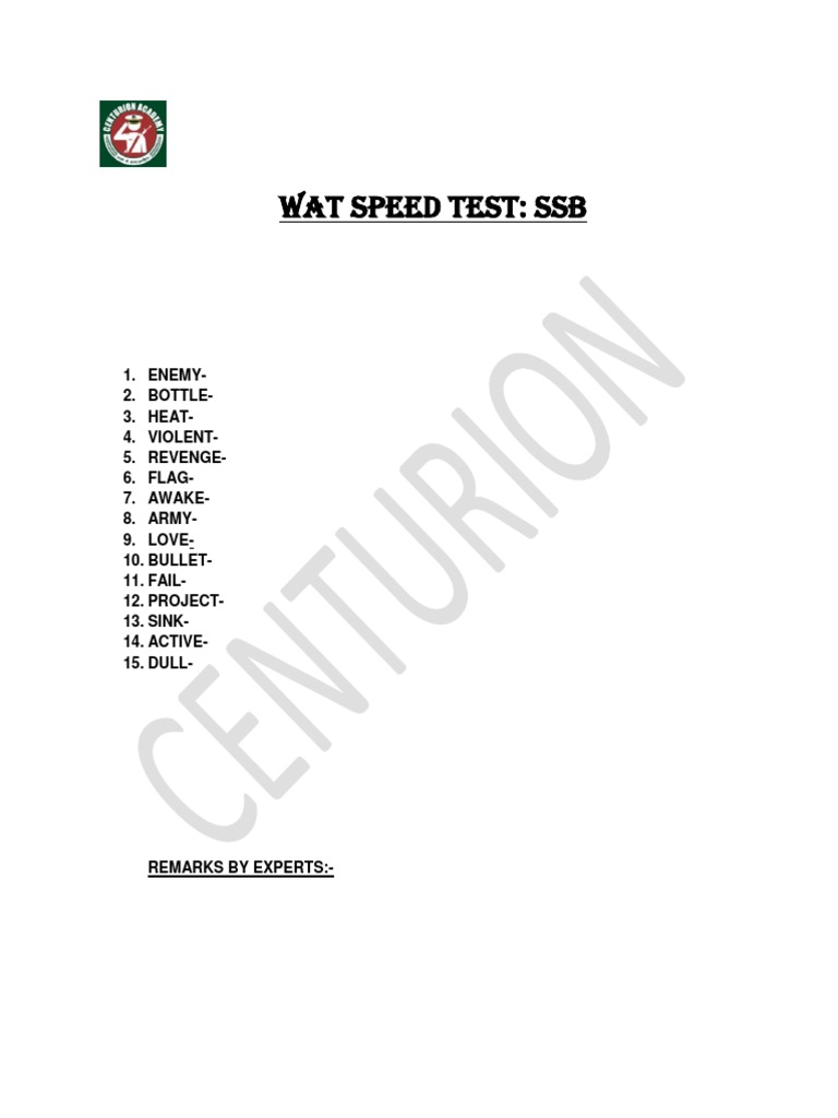 Wat Speed Test | PDF
