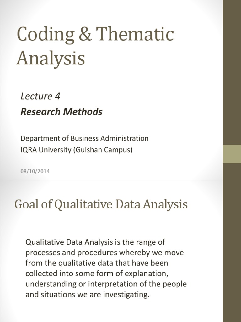 Coding & Thematic Analysis: Research Methods | Download Free PDF ...