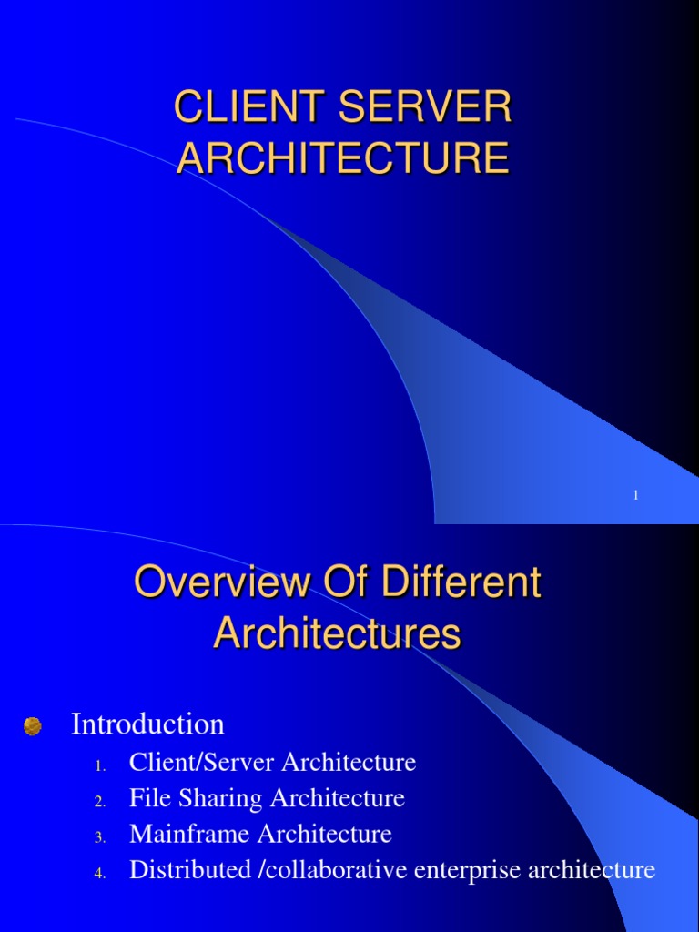 An In-Depth Look at Client-Server Architectures: A Comparison of Two-Tier, Three-Tier, Mainframe ...