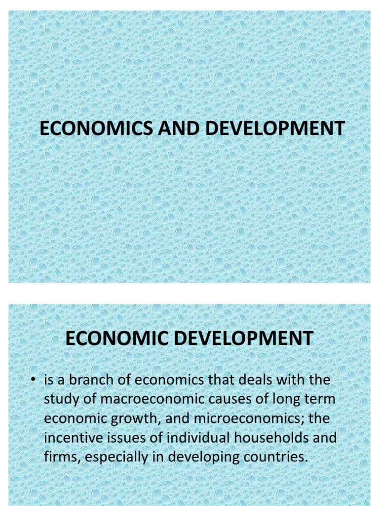 Economic Development | PDF | Economic Growth | Economics