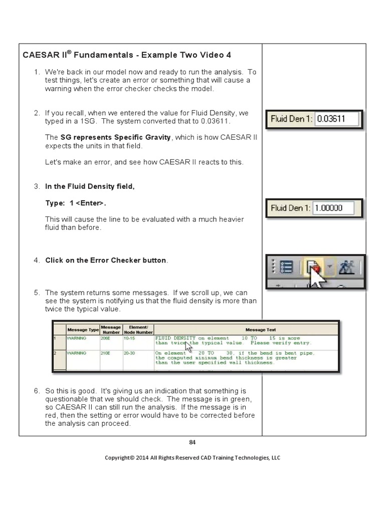 Caesar Ii Fundamentals - Example Two Video 4: Type: 1 | PDF | Computing