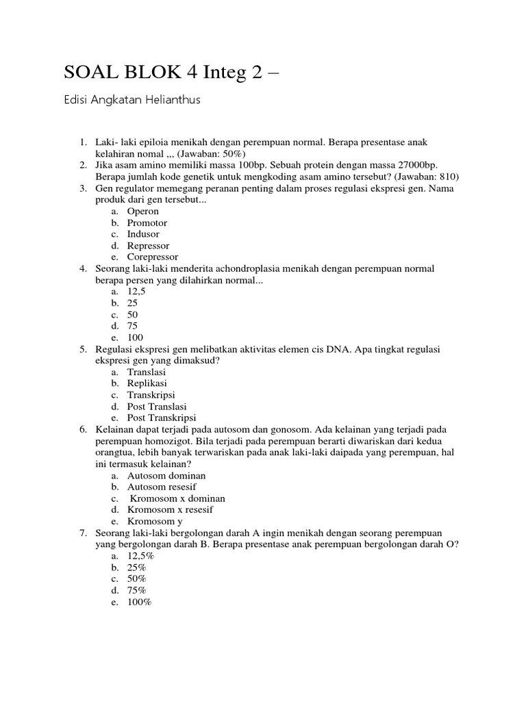 Soal Integ b4 Integ 2 | PDF