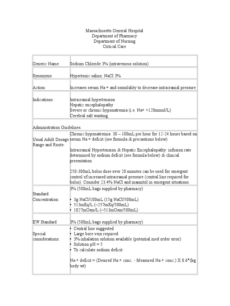 3 Saline | PDF | Intravenous Therapy | Sodium