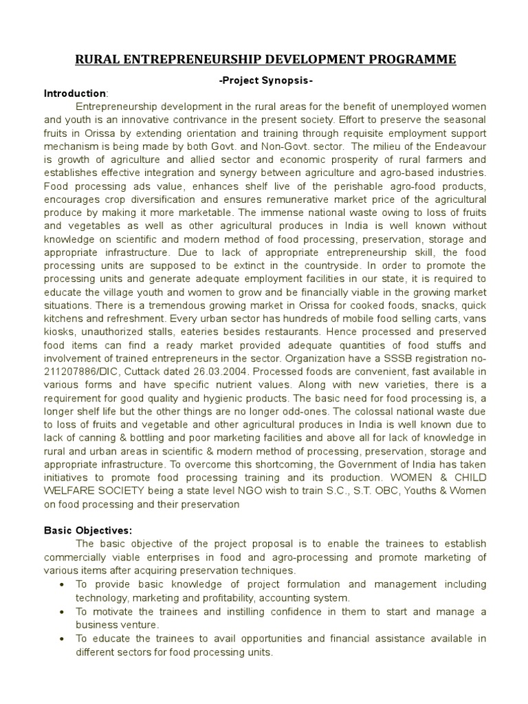 Rural Entrepreneurship Development Programme | PDF | Pickling | Mango