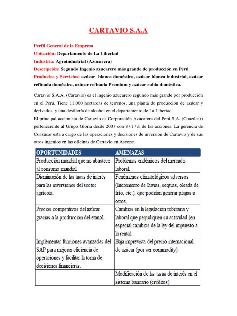 Cartavio Saa | Descargar gratis PDF | Melaza | Naturaleza