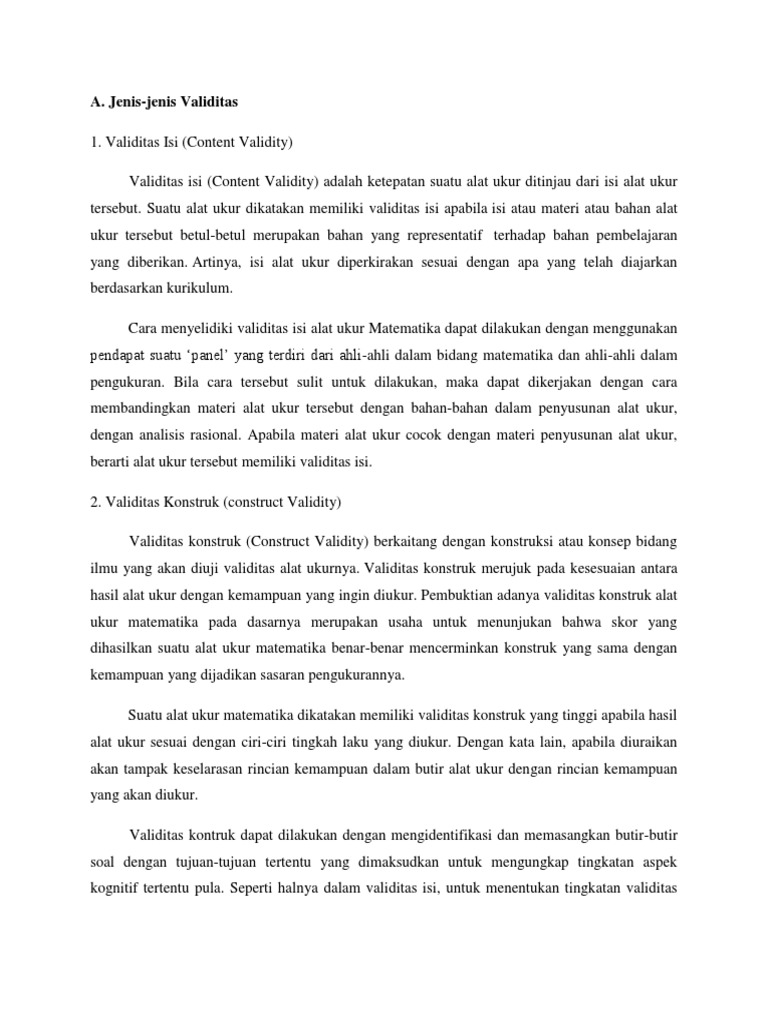 Jenis Validitas | PDF