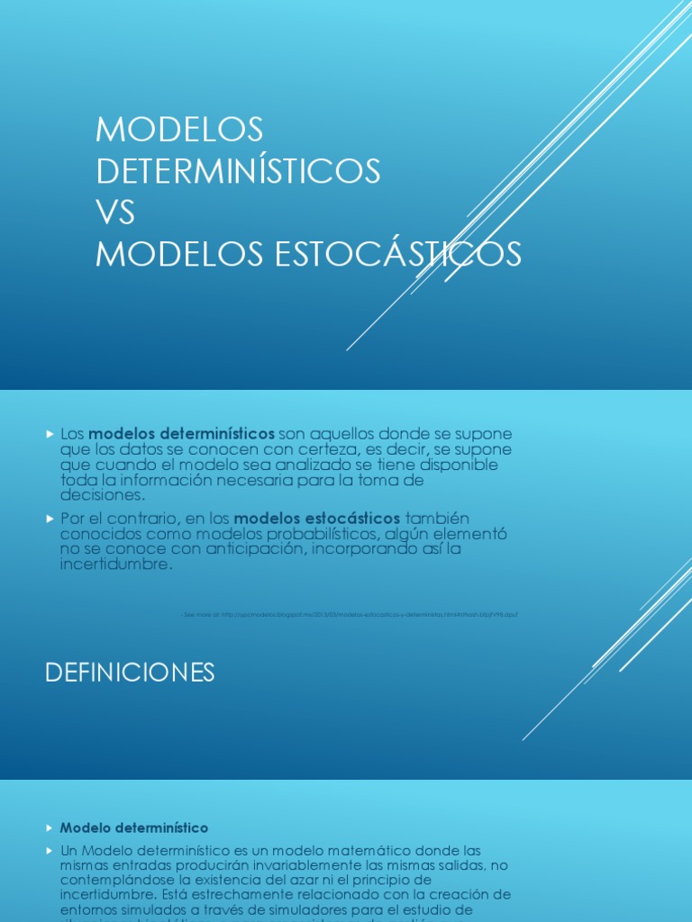 Modelos Determinísticos Vs Modelos Estocásticos | PDF | Estocástico ...