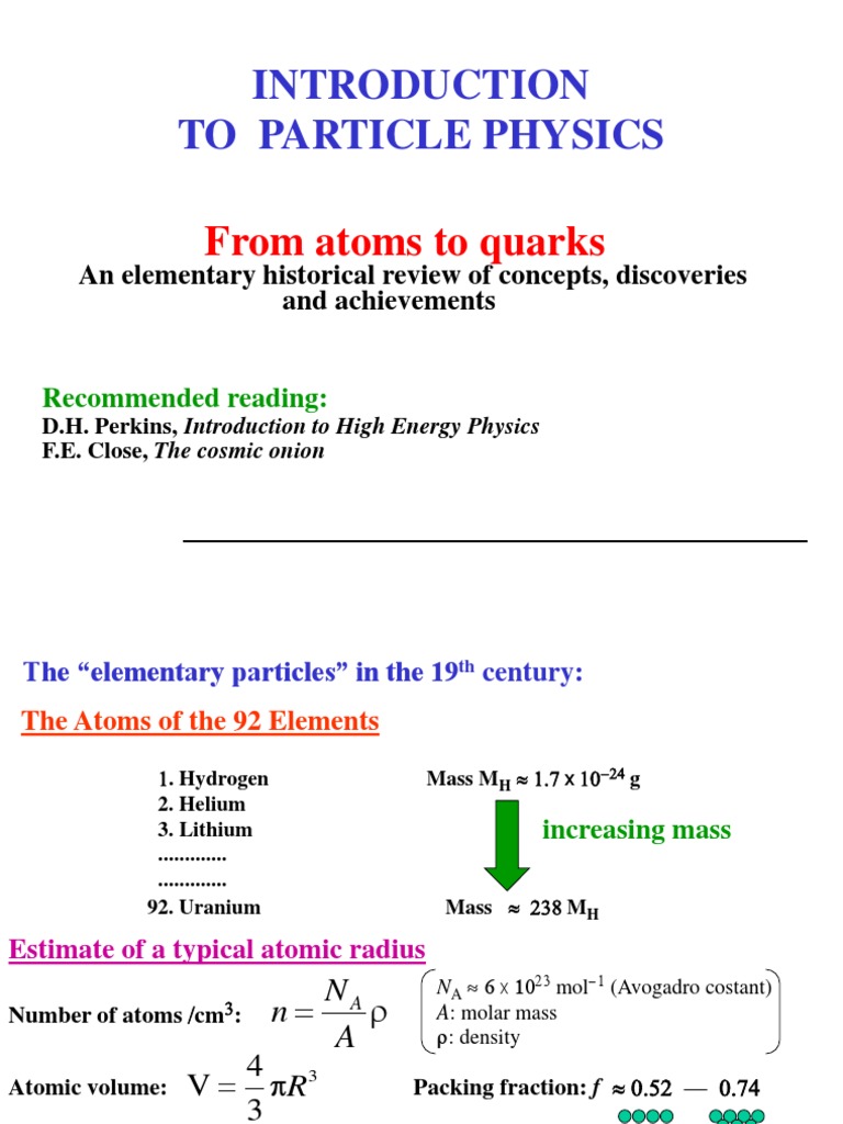 Intro Particle Physics V2 | PDF | Electronvolt | Electron