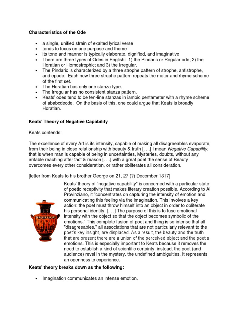 Characteristics Of The Ode Pdf Poetry Poetic Form