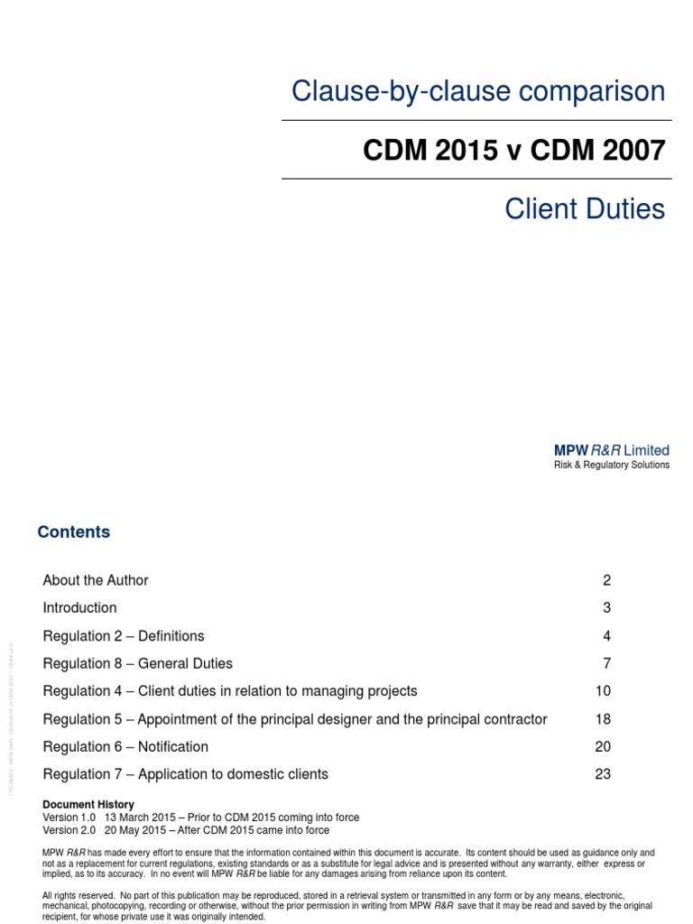 CDM 2015 Client Duties Overview | PDF | Business