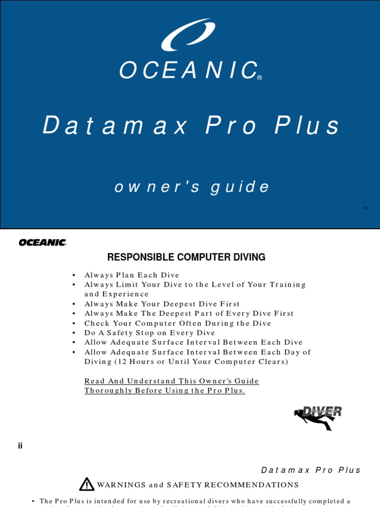 Oceanic: Datamax Pro Plus | PDF | Scuba Diving | Underwater Diving