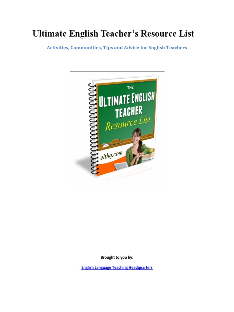 Ultimate English Teacher PDF | PDF | English As A Second Or Foreign ...