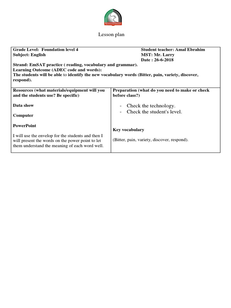 Lesson Plan | PDF | Microsoft Power Point | Lesson Plan
