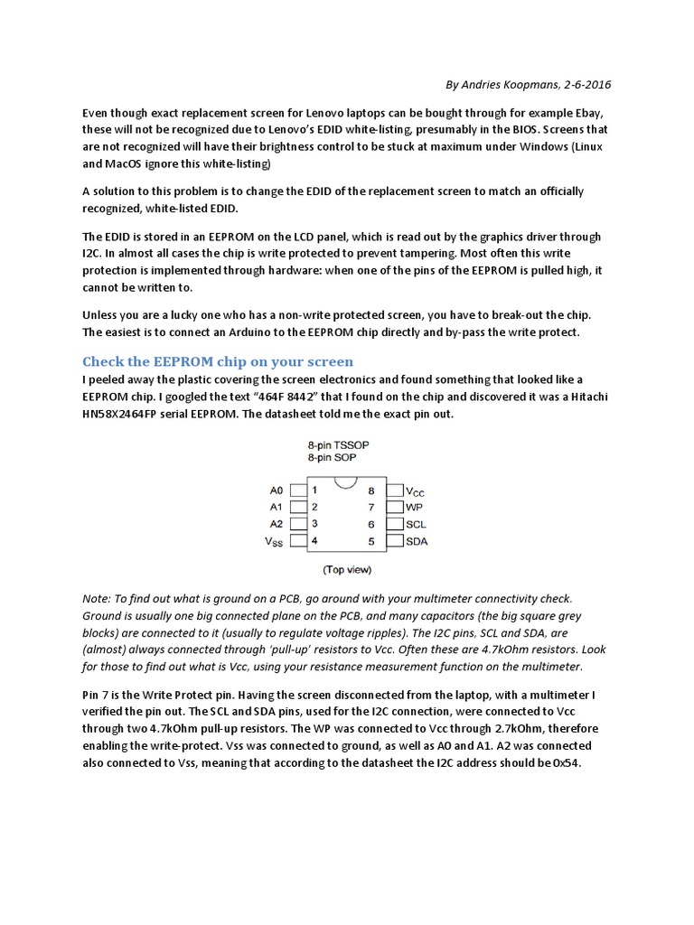 Check The EEPROM Chip On Your Screen | PDF | Integer (Computer Science ...