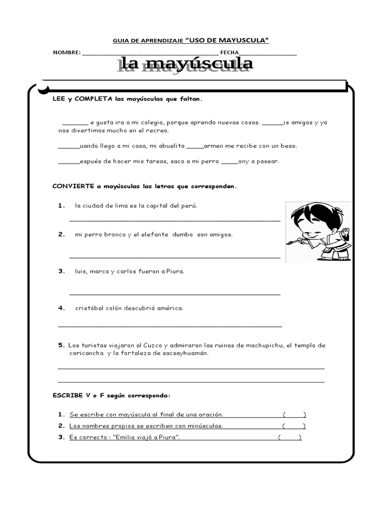 Guia de Aprendizaje El Uso Correcto de Las Mayusculas