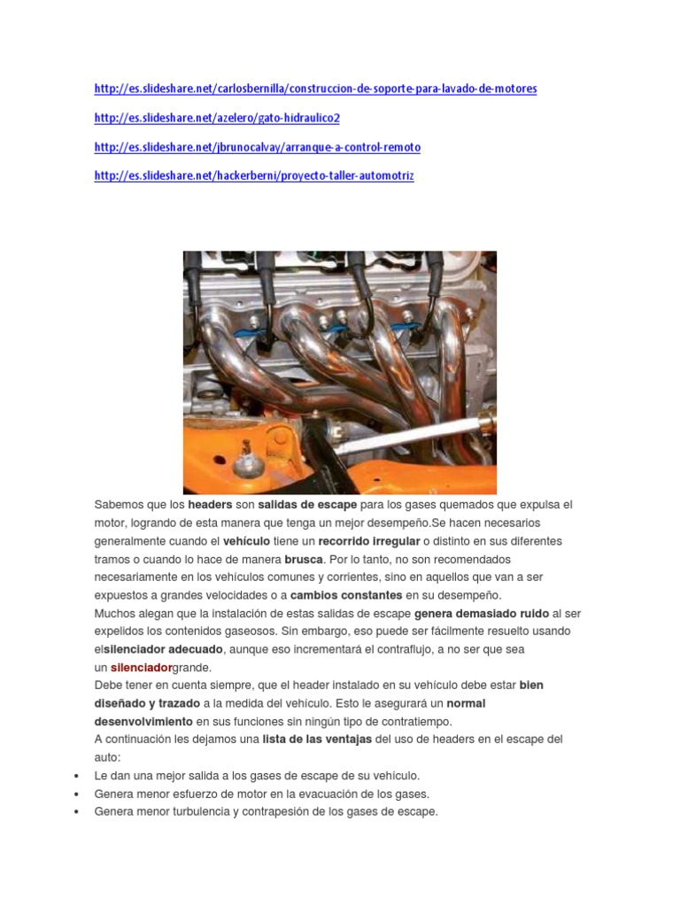 Todo Sobre Los Headers | PDF | Acelerador | Carburador