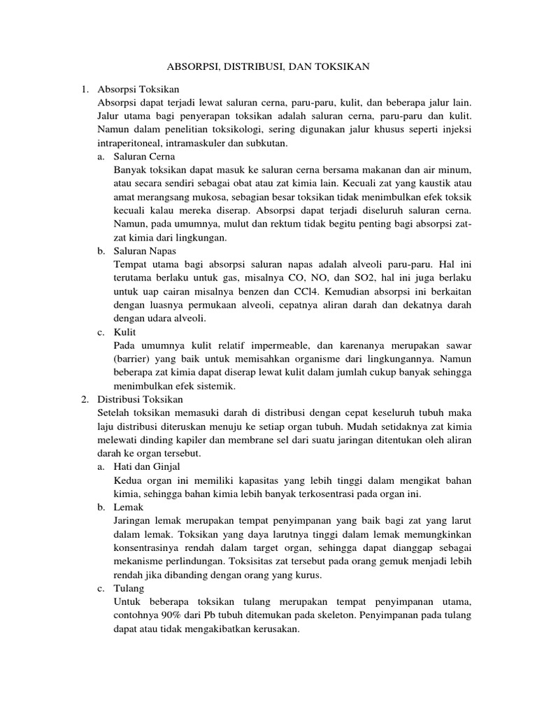 Cara Masuk Dan Nasib Toksikan | PDF | Pengembangan Diri | Kesehatan ...