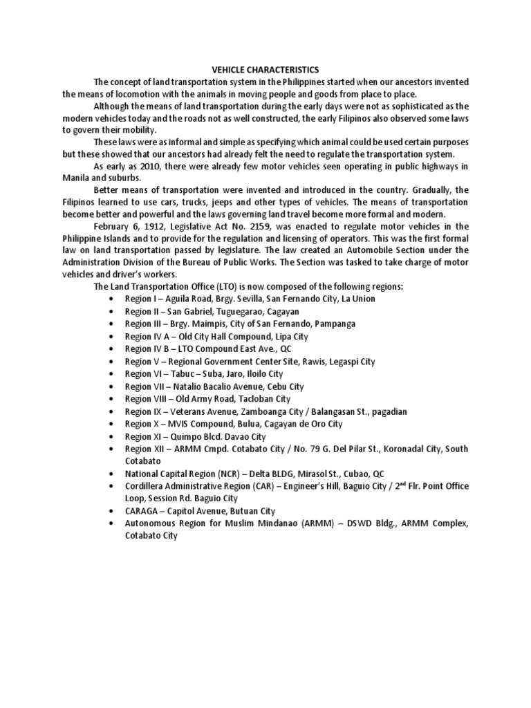 Vehicle Characteristics | PDF | Trailer (Vehicle) | Truck