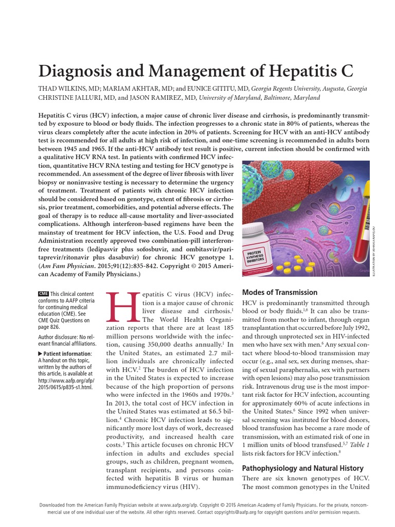 Diagnosis and Management Hep C | PDF | Hepatitis C | Hepatitis