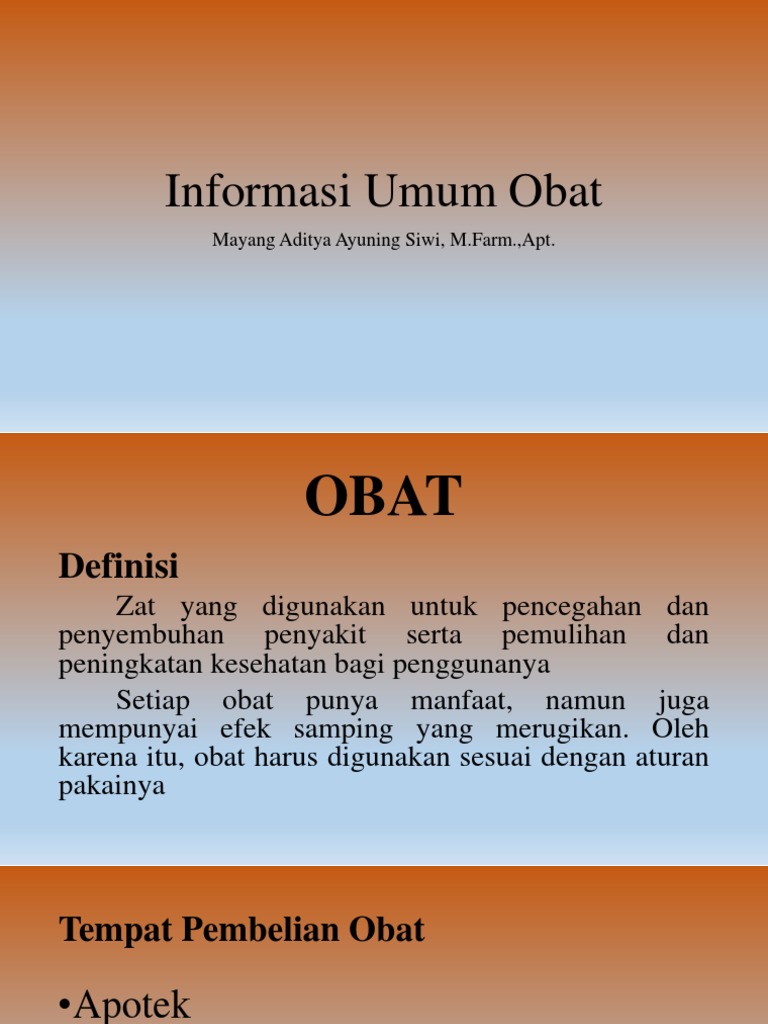 Informasi Obat | PDF | Kesehatan Holistik