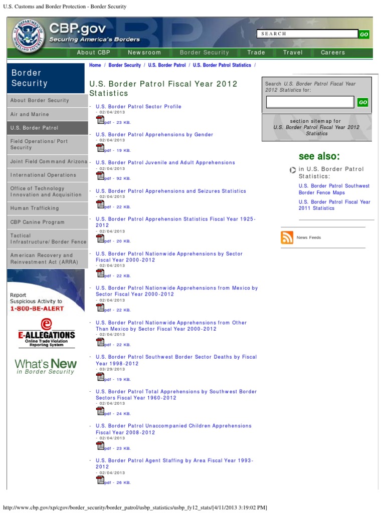 U.S. Border Patrol Fiscal Year 2012 Statistics | PDF | Mexico–United ...