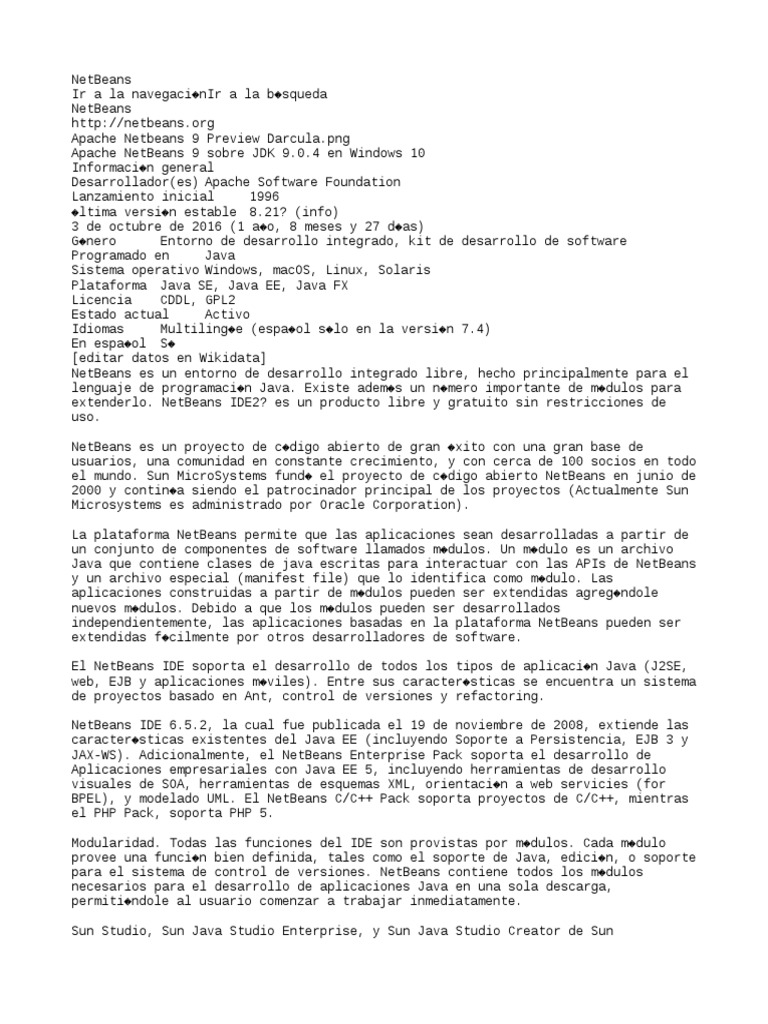 Netbeans Wiki | PDF | Frijoles Netos | Aplicaciones y software