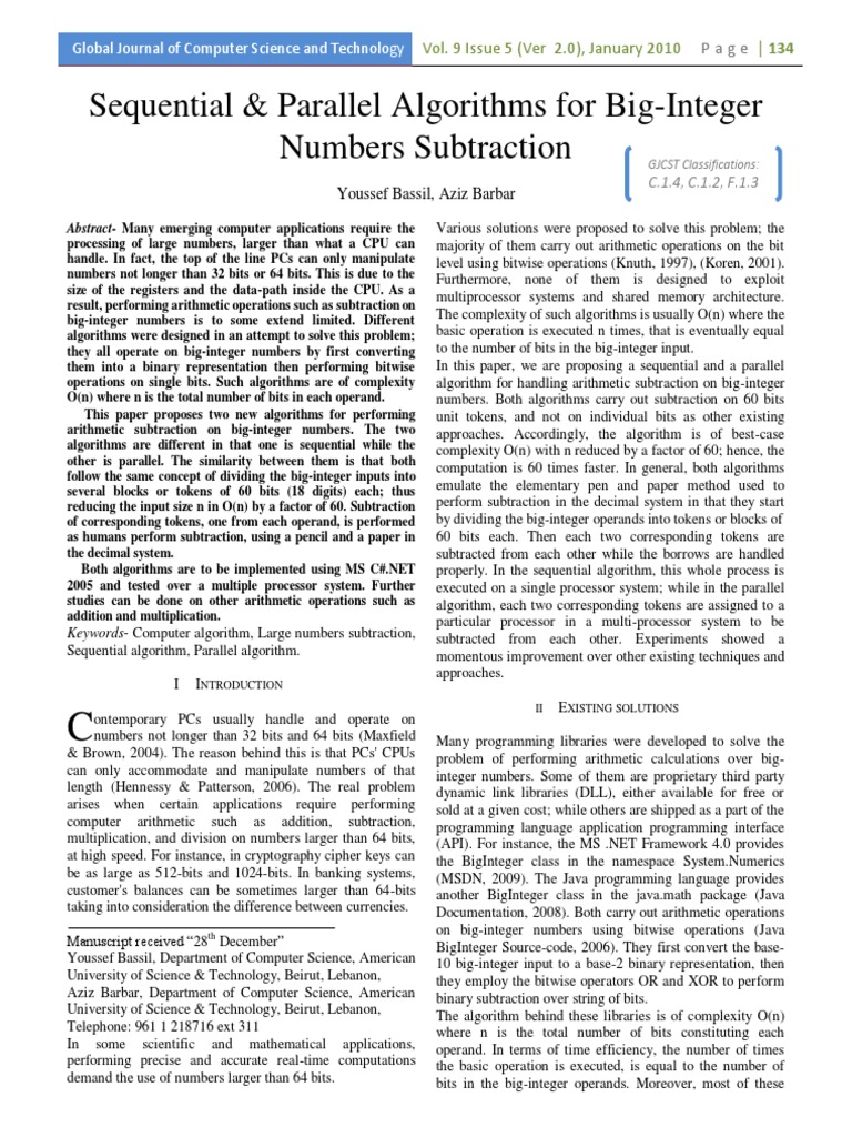 Sequential Parallel Algorithms For Big-Integer PDF | PDF | Data Type ... Sequential Parallel Algorithms For Big-Integer PDF | PDF | Data Type ...