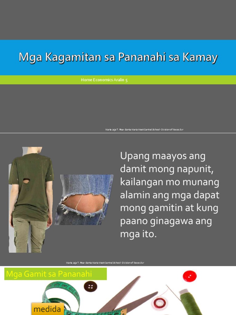 Kagamitan Sa Pananahi Sa Kamay | PDF