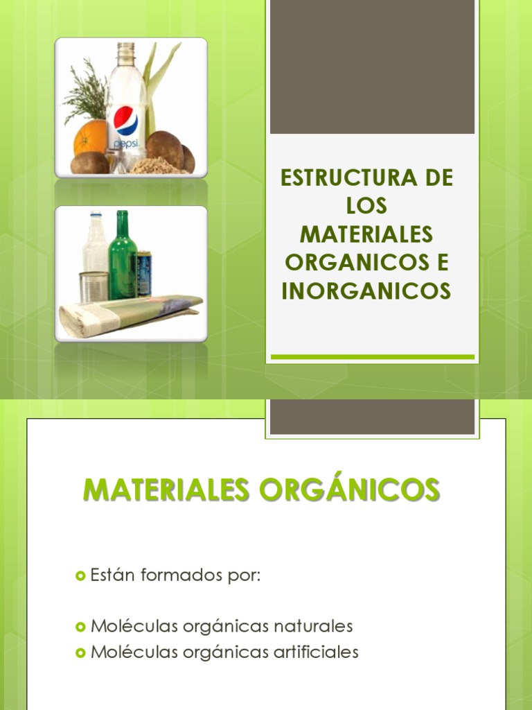 Estructura de Materiales Orgánicos e Inorgánicos | PDF | Compuestos ...